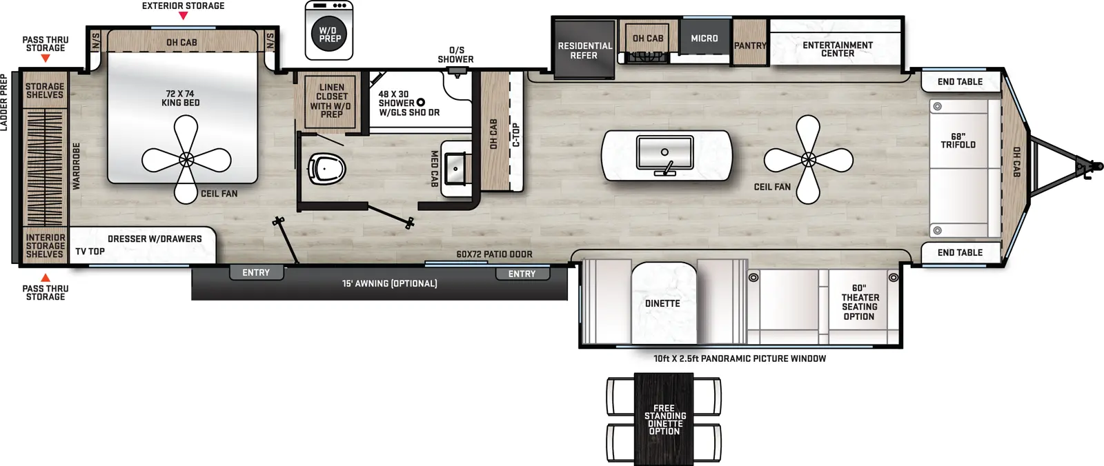 2026 Catalina Destination Series 39MKTS Floorplan - Coachmen RV